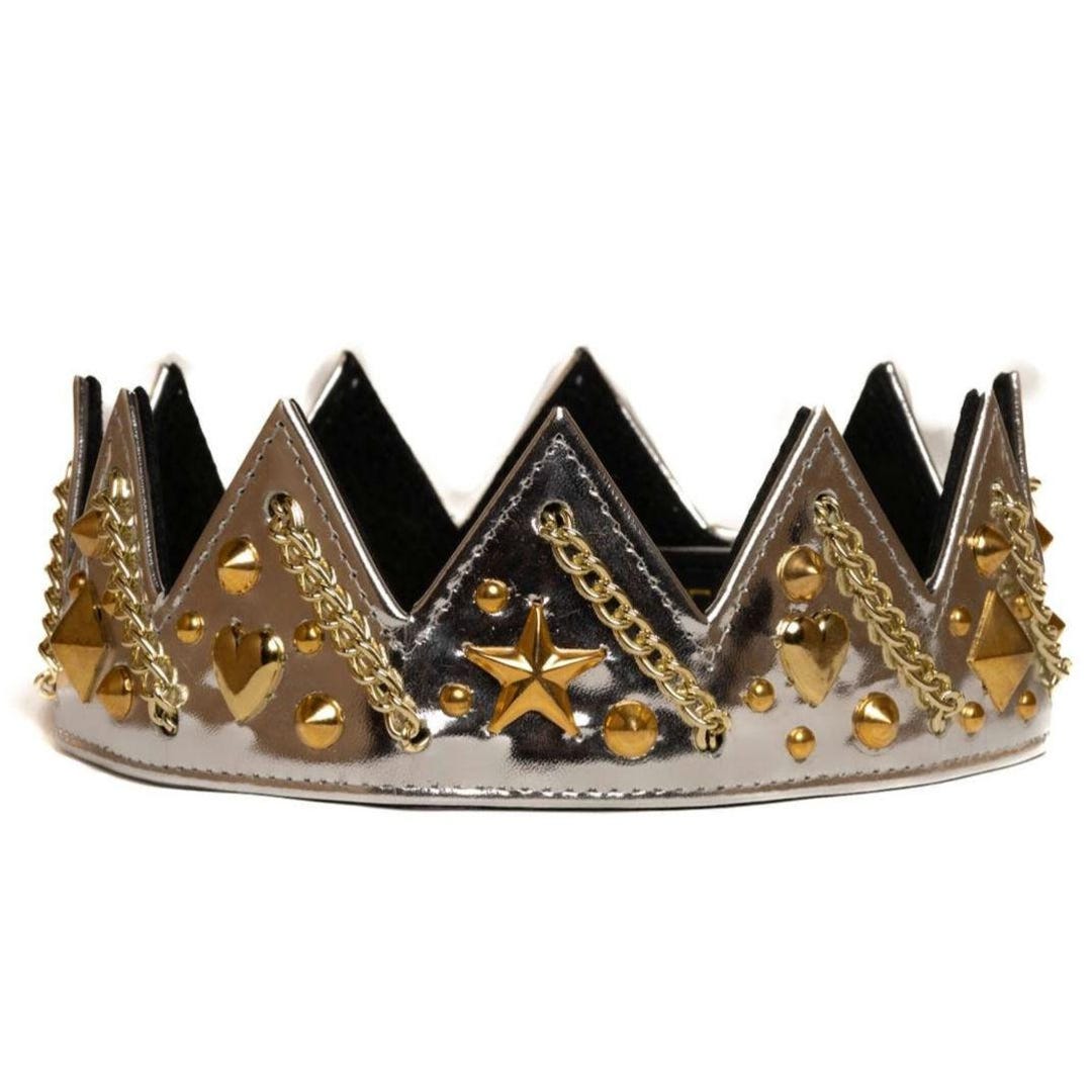 Silver Mylar Crown With Gold Chains | Adjustable Regalia - Etsy