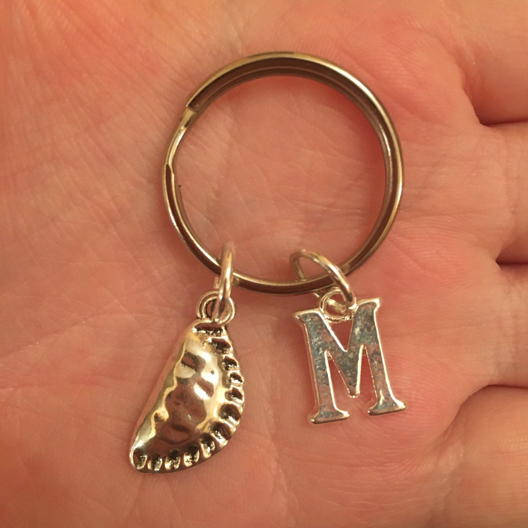 Silver Cornish Pasty Key Ring: Personalized Initial Charm - Etsy