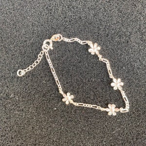 Sterling Silver Flower Bracelet, Sterling Silver Flower Jewellery - Etsy