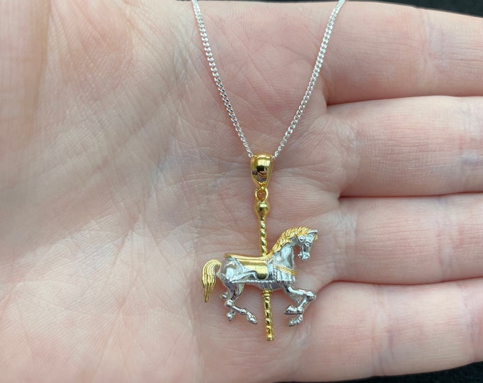 Carousel Horse 925 Sterling Silver Carousel Horse Necklace 3D Carousel ...
