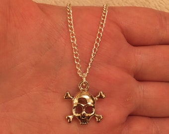 Skull and Crossbones Necklace - Etsy