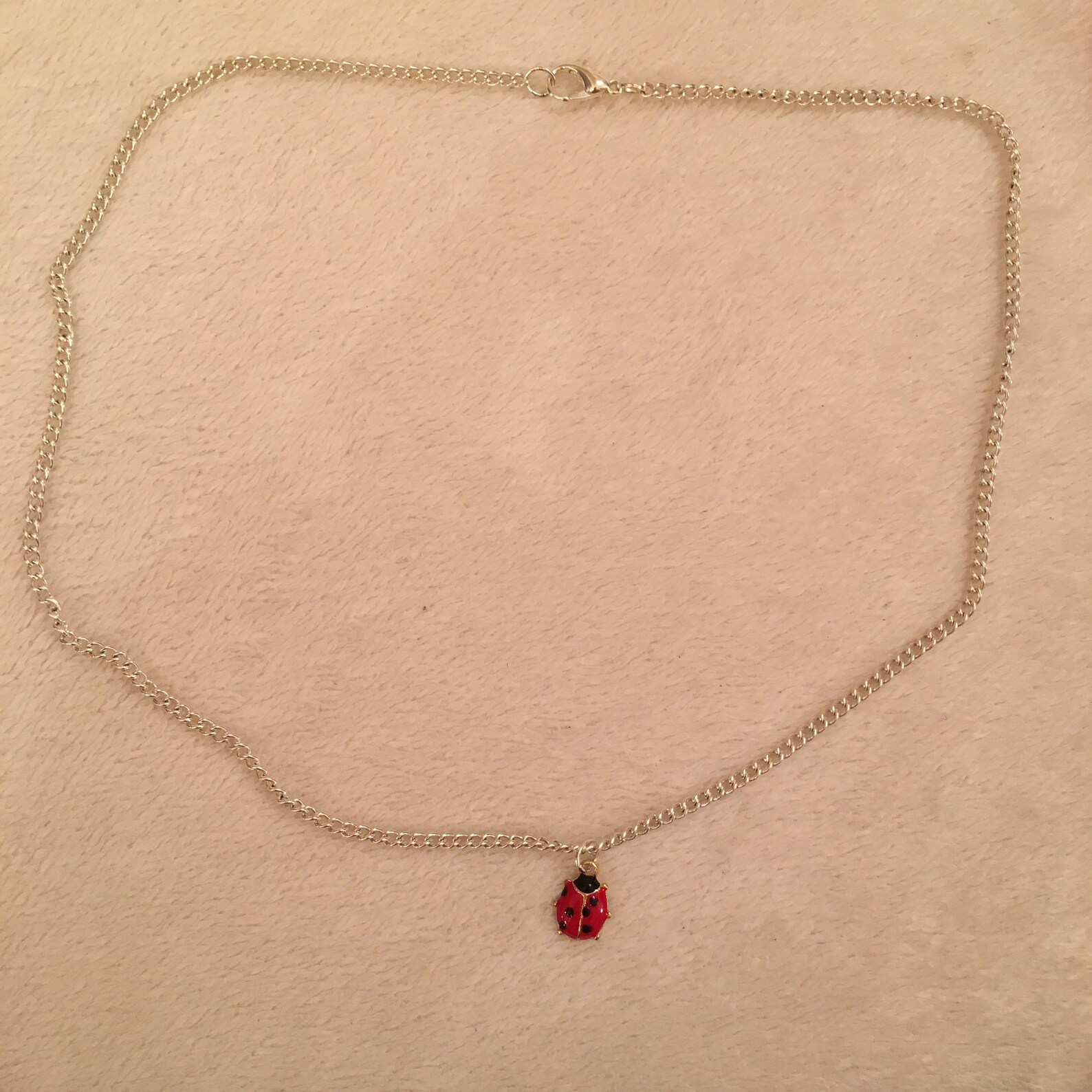 Silver Chain Necklace With Ladybird Charm, Ladybird Necklace, Ladybug ...