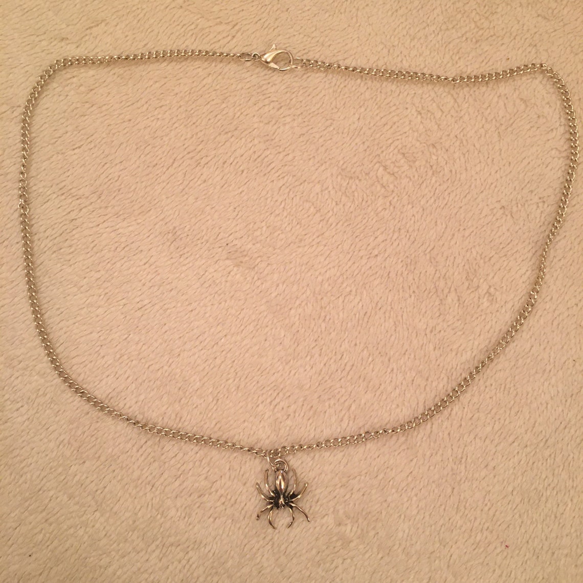 Silver Chain Necklace With Silver Spider Charm Silver Spider - Etsy