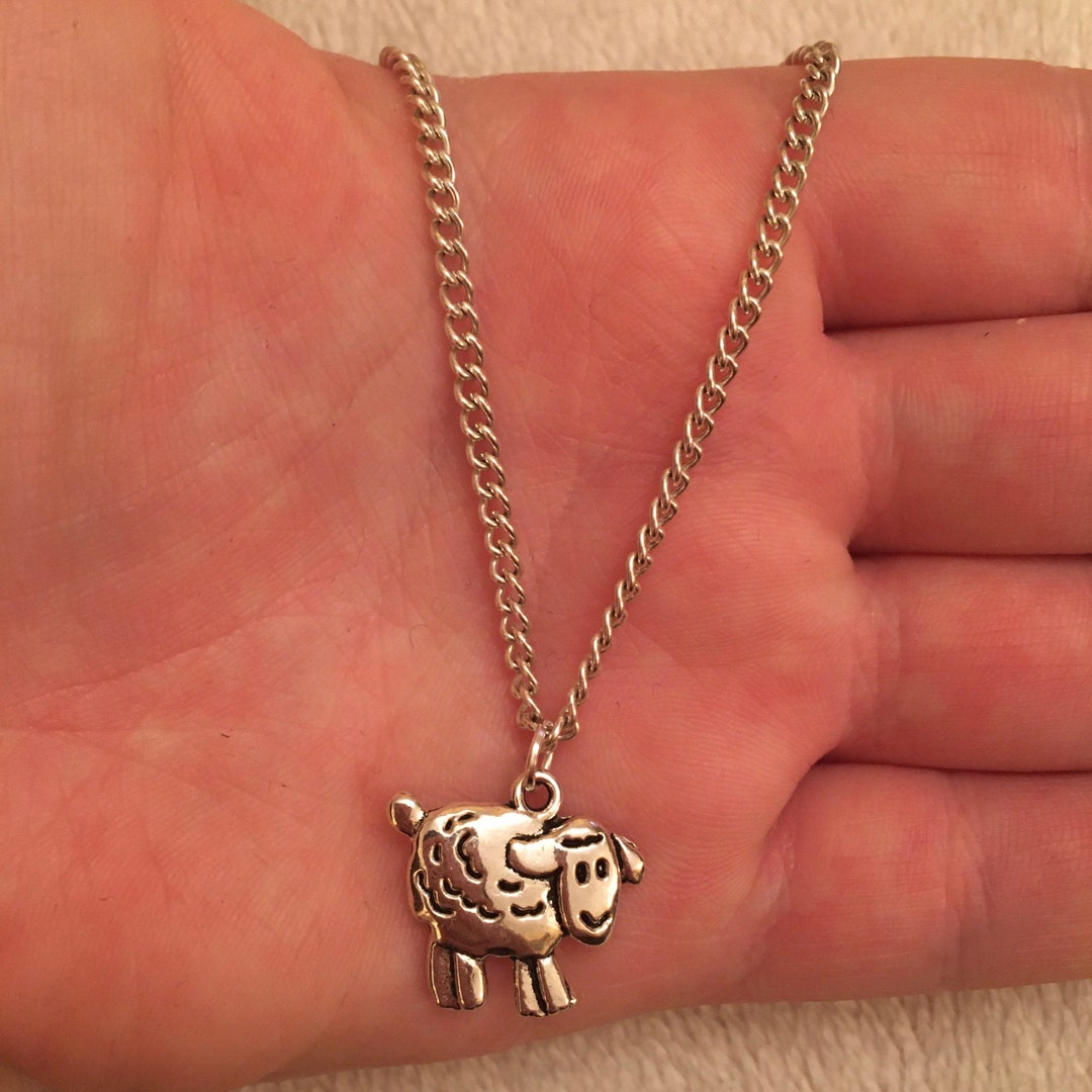 Silver Chain Necklace With Silver Sheep Charm, Silver Sheep Necklace ...