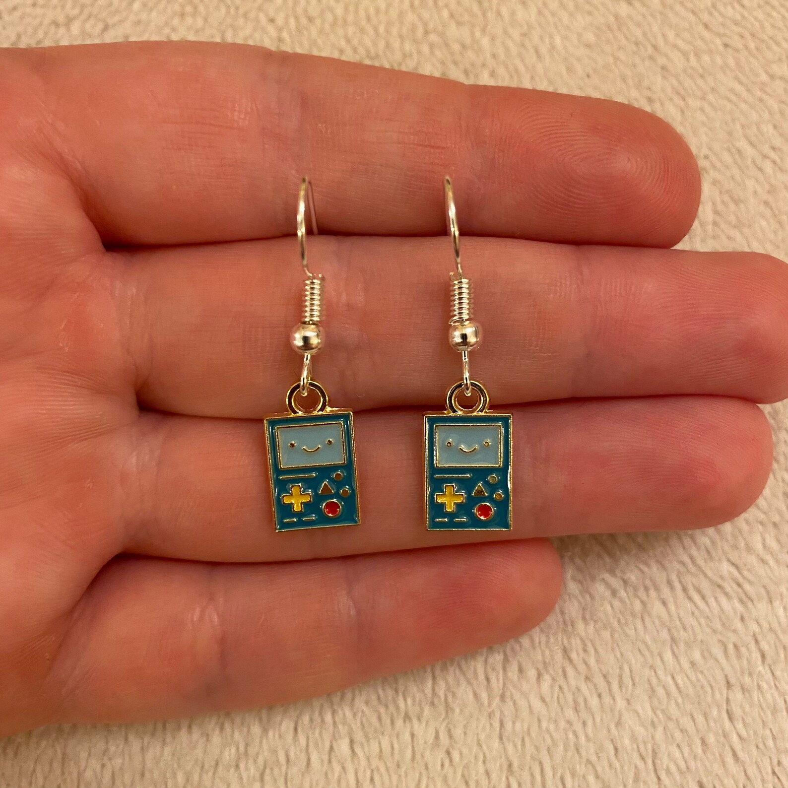 Silver Dangle/ Drop Earrings With Game Console Charms, Game Console ...