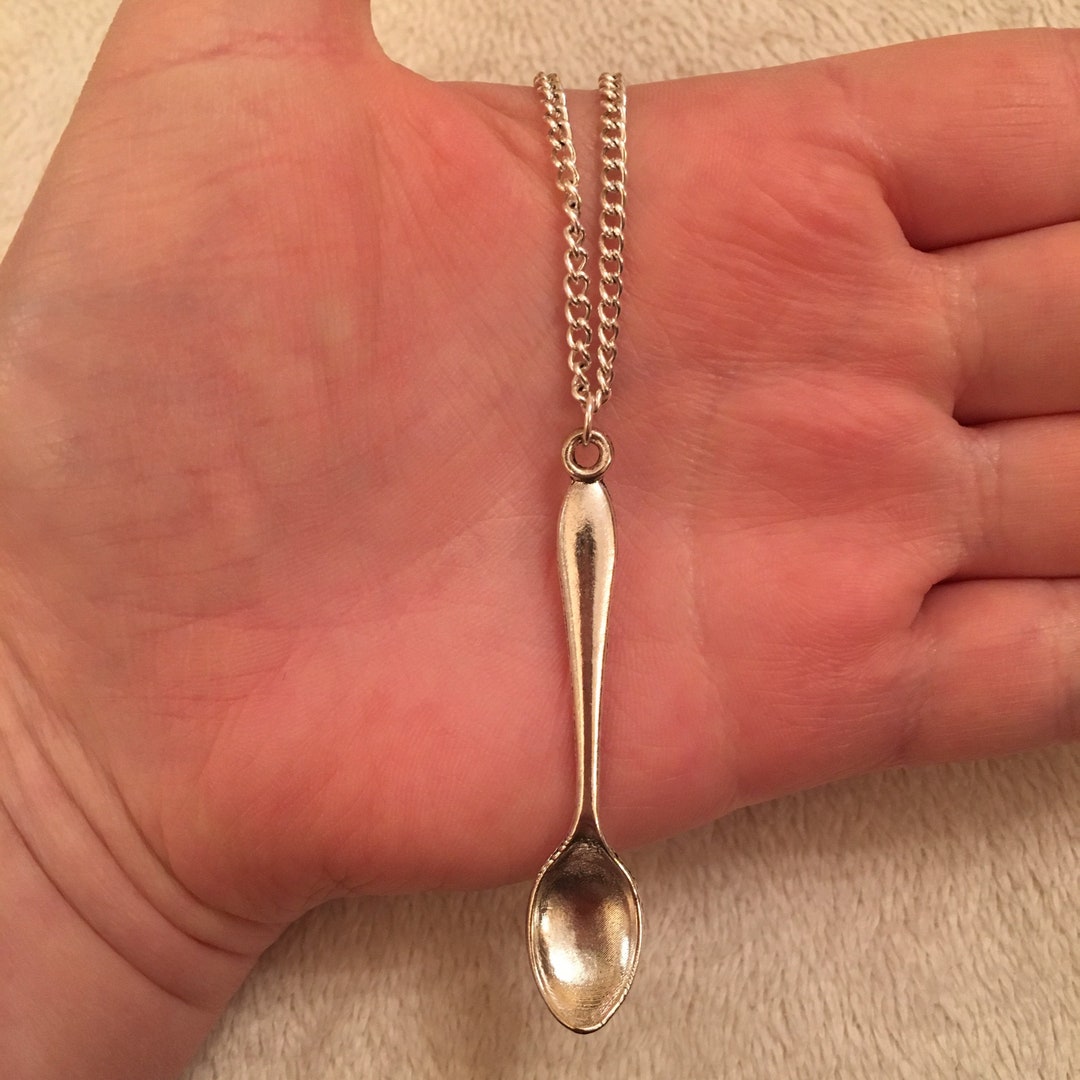 Quirky Silver Spoon Charm Necklace - Etsy