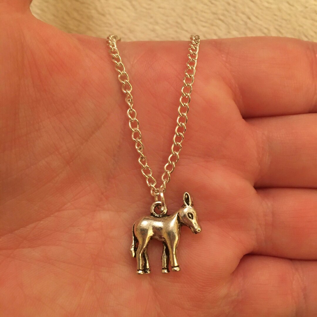 Silver Donkey Charm Necklace: Christmas Stocking Filler - Etsy