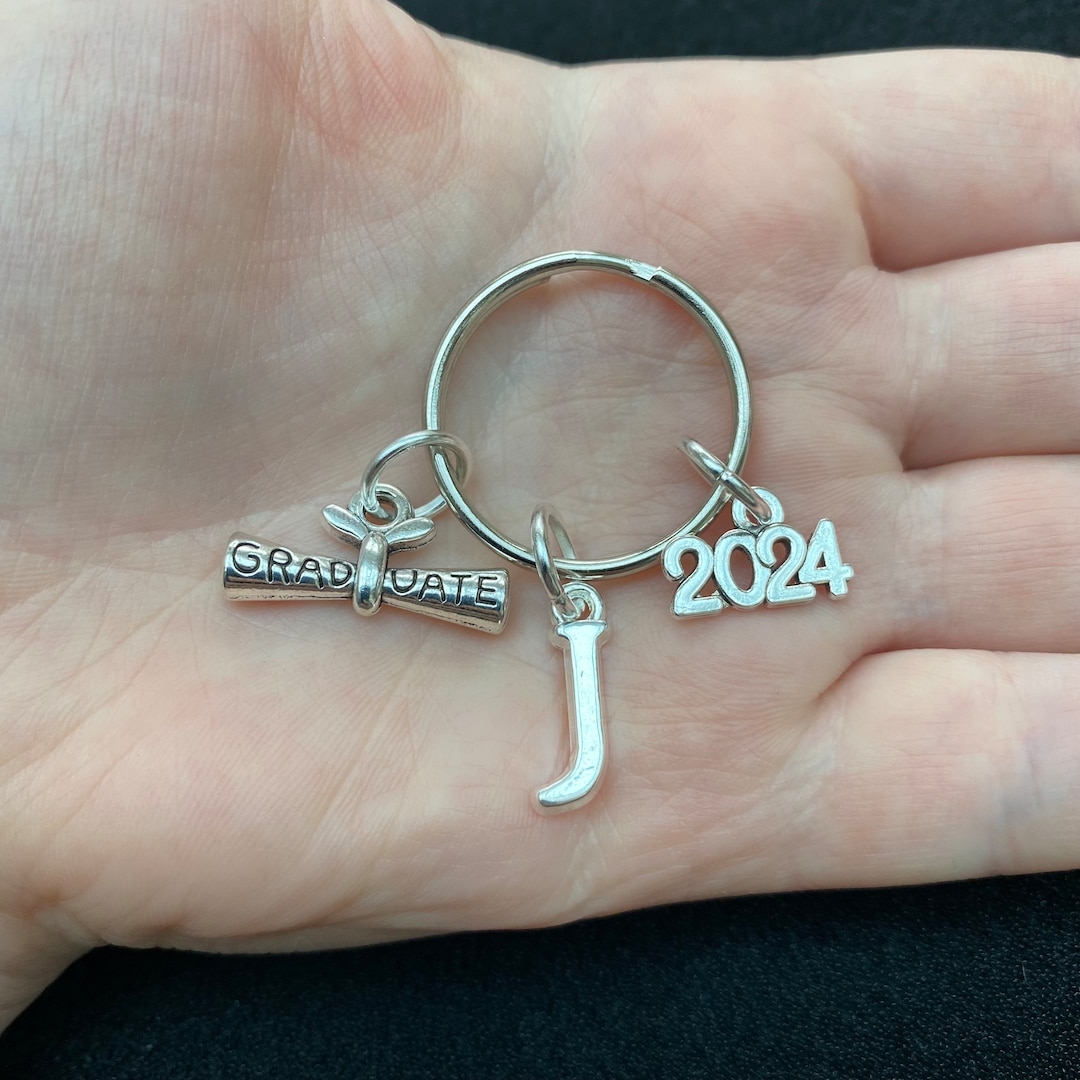Graduation Gift, Graduation Key Ring, Initial Key Ring, Class of 2025 ...