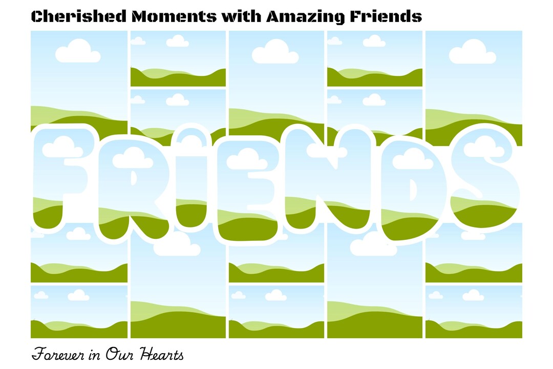 Editable Friends Photo Collage Template: DIY Wall Art (digital Download ...