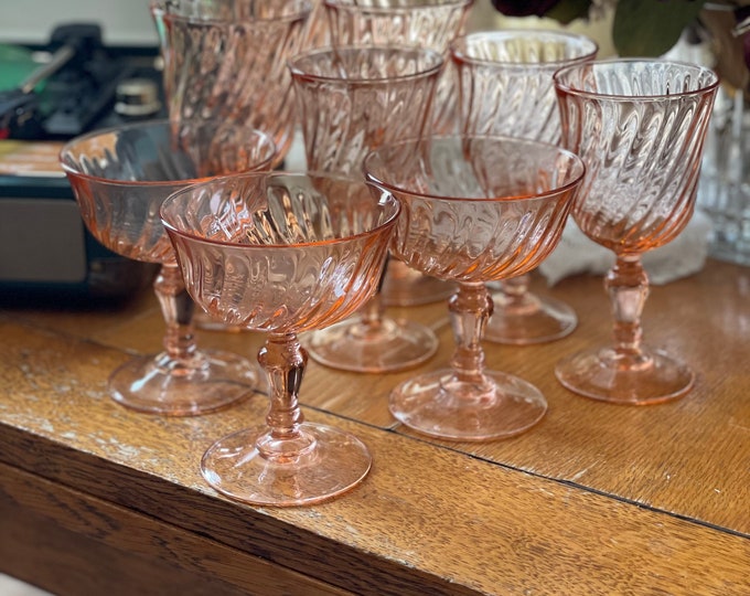 Fostoria Navarre Pink Etched Crystal Stemware - Etsy