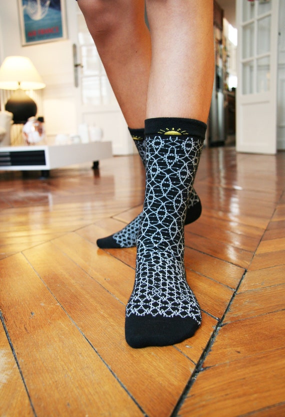 SAMARKAND NOIR Oriental Socks French Socks Hipster Socks | Etsy