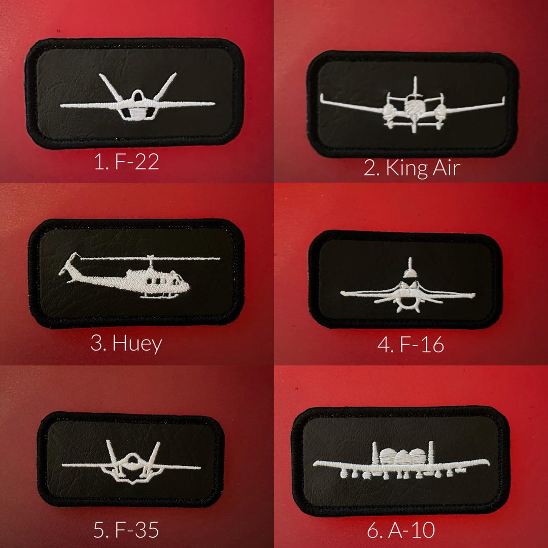 Aircraft Patch Embroidered on Black Leather - Etsy