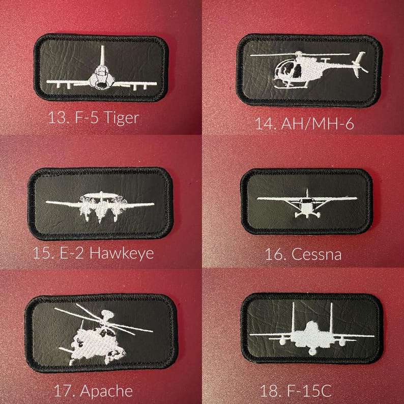 Aircraft Patch Embroidered on Black Leather by Blackhat Designs - Etsy