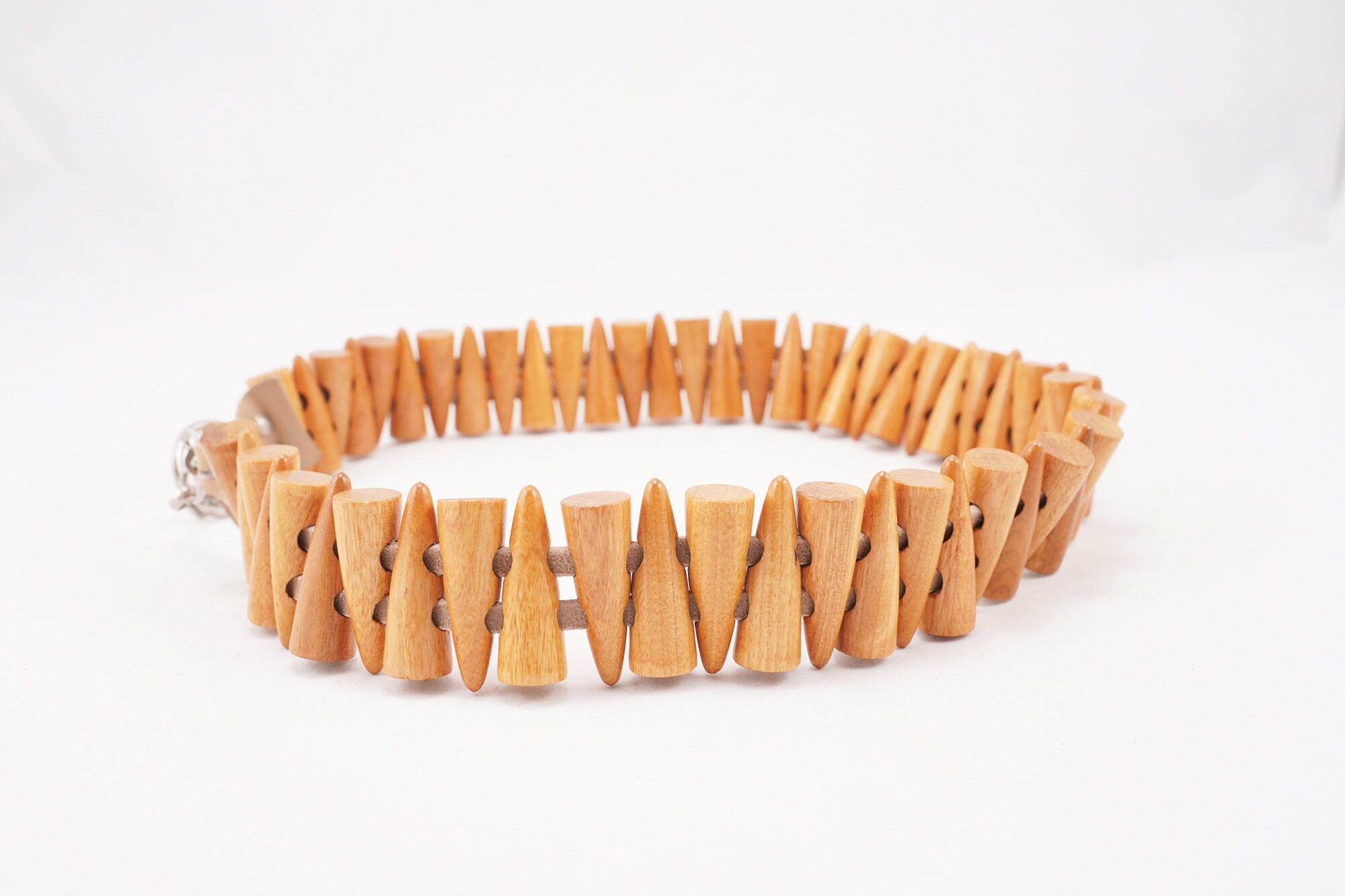 Gorgeous Hand Crafted Wood and Leather Tooth Toggle Belt // - Etsy