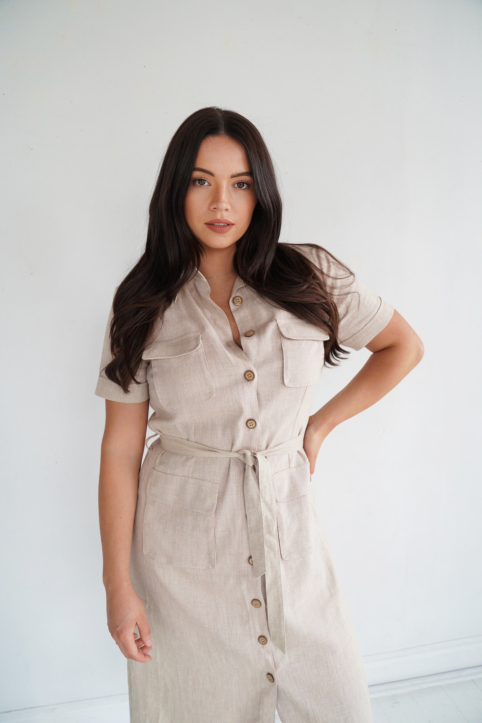 Tilley Short Sleeve Summer Safari Dress With POCKETS Size Small Medium ...