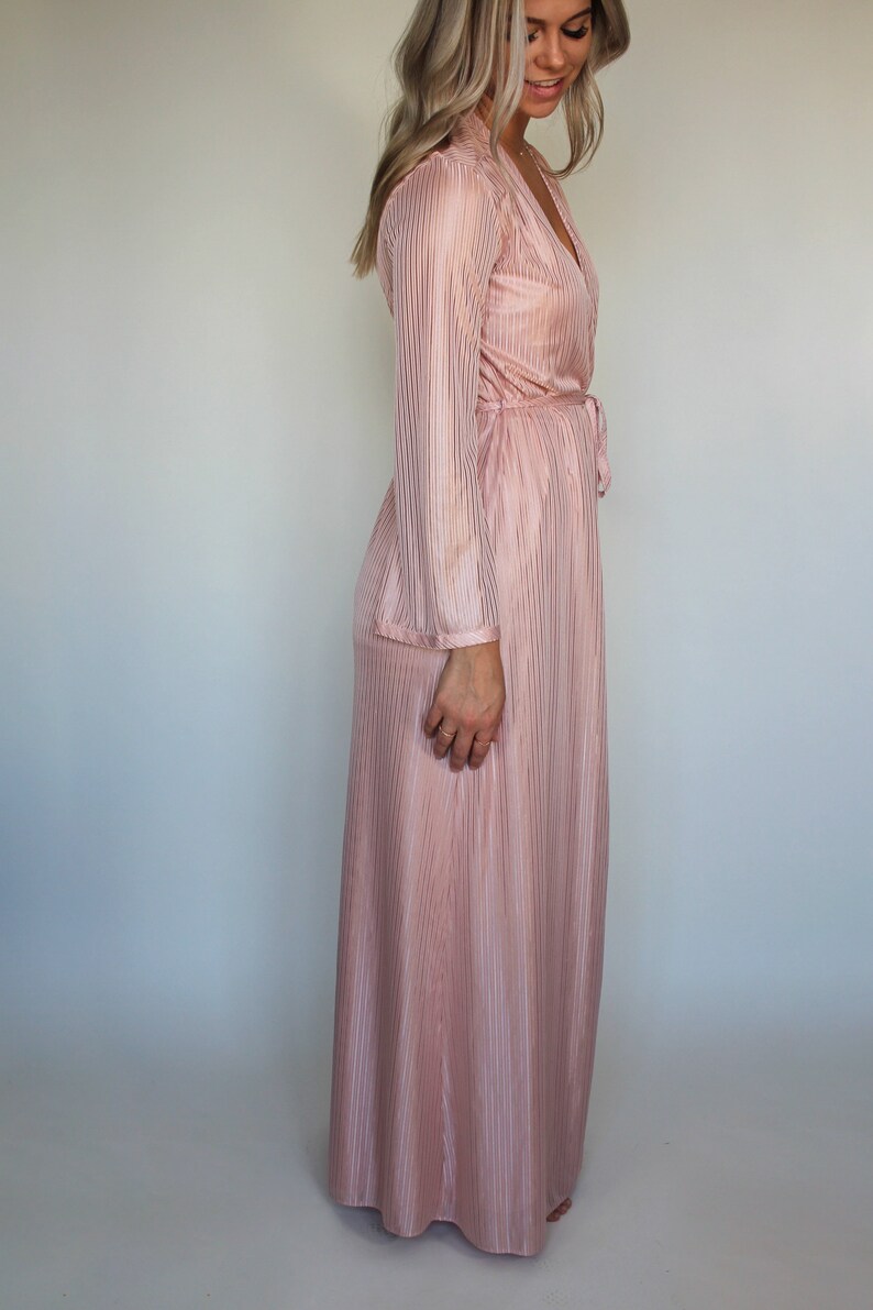 Light Pink Vintage Robe and Slip Nightgown / Evening wear / | Etsy