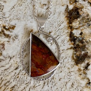 Lavic Siding Jasper & Clear CZ Oval Necklace - Etsy