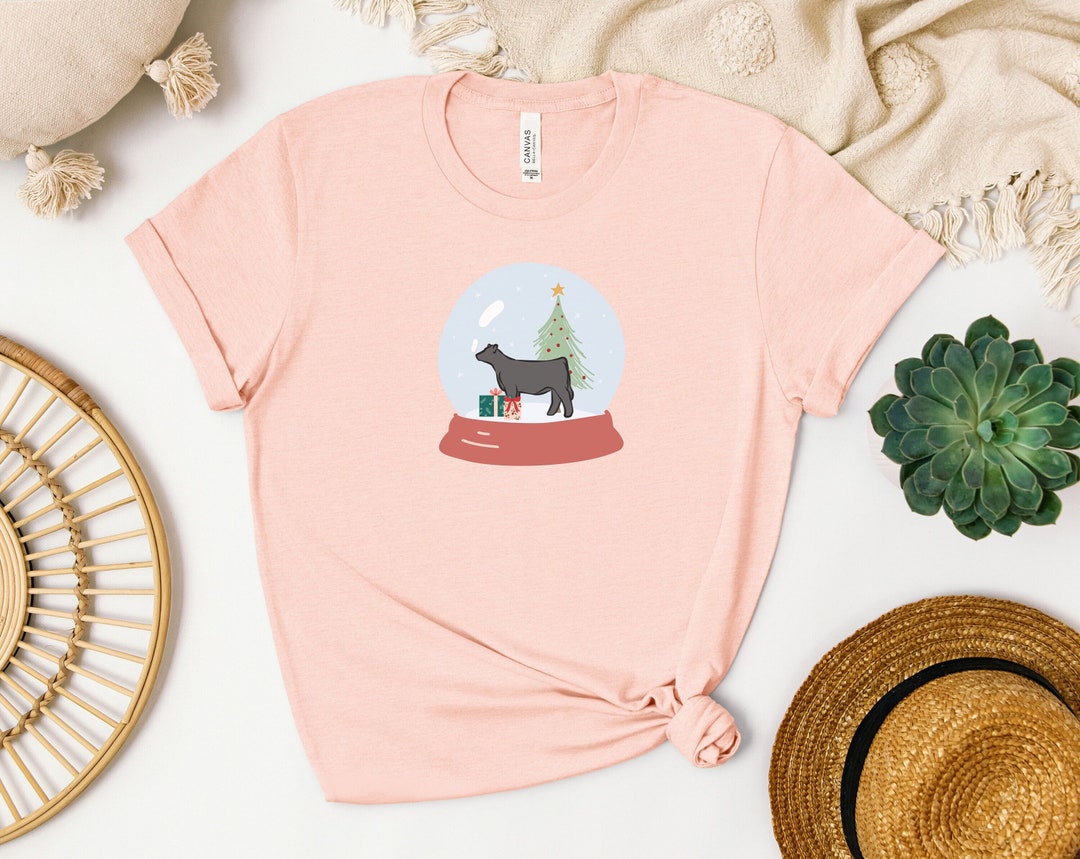 Cattle Snow Globe Shirt Cow Christmas Shirt Christmas Farm - Etsy