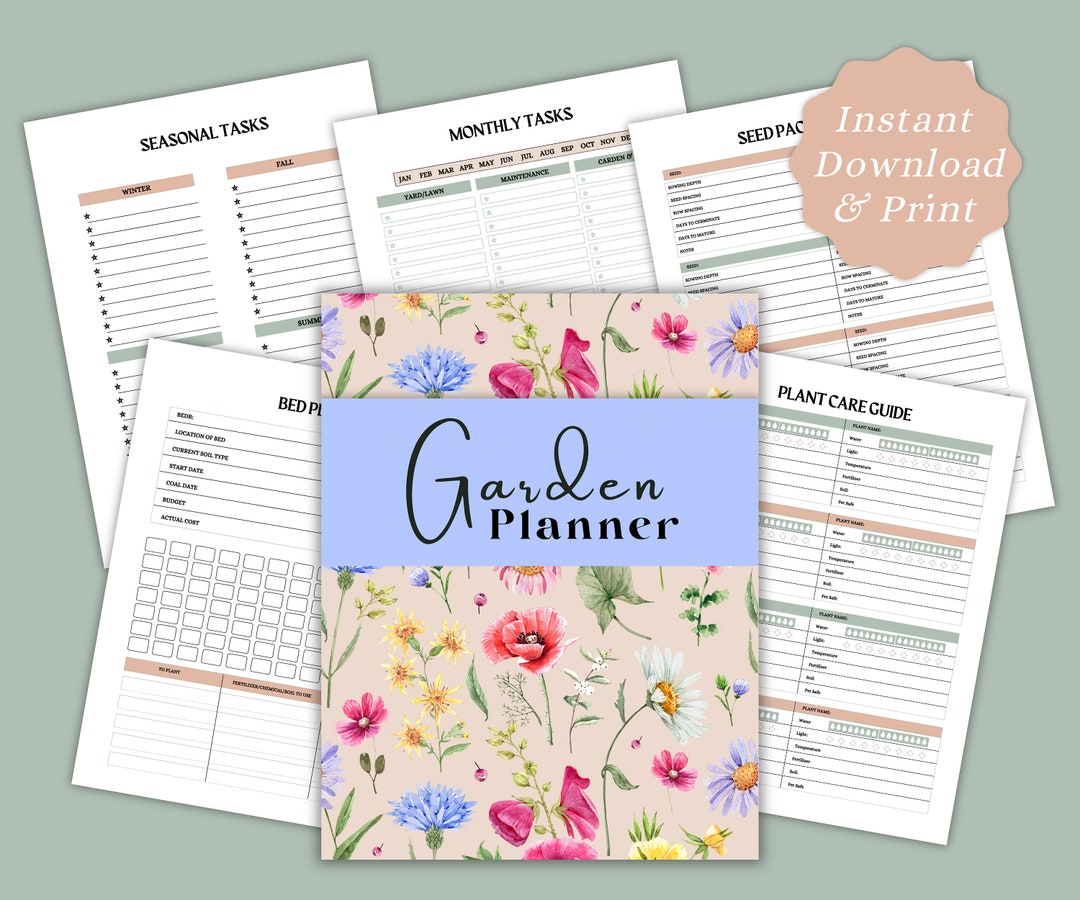Printable Garden Planner Digital Garden Planner DIY Garden - Etsy