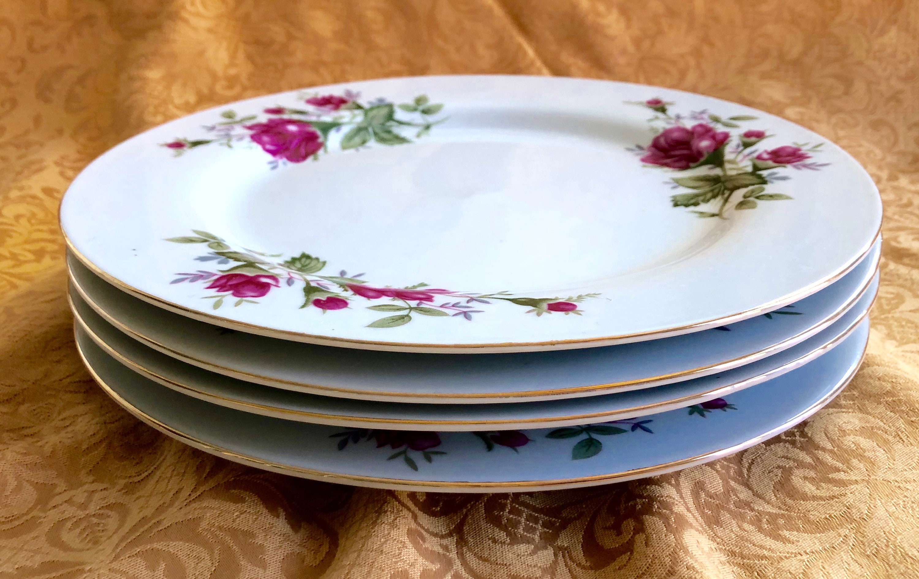 Sango Moss Rose Fine China Rim Shape 12 Piece Set Vintage - Etsy Hong Kong