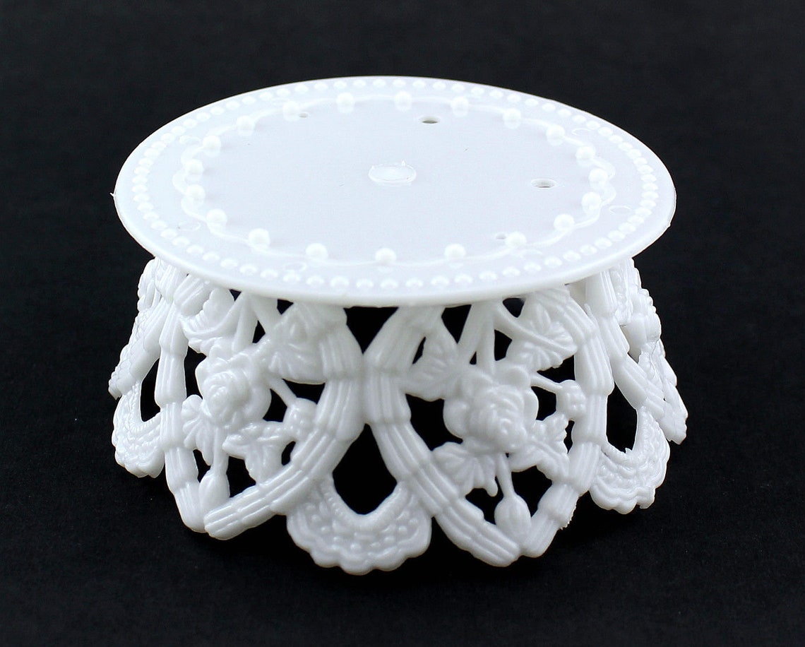 3.5 Inch White Plastic Ornament Base for Cake Topper Base & - Etsy