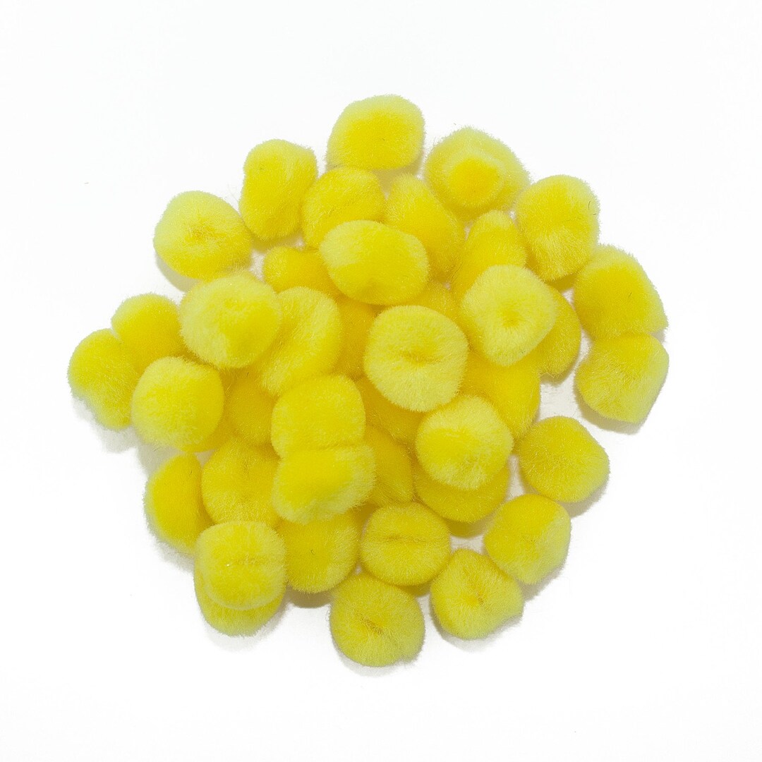 0.75 Inch Yellow Mini Craft Pom Poms 100 Pieces - Etsy