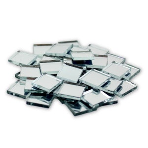0.5 Inch Small Mini Square Craft Mirrors 25 Pieces Mirror Mosaic Tiles ...