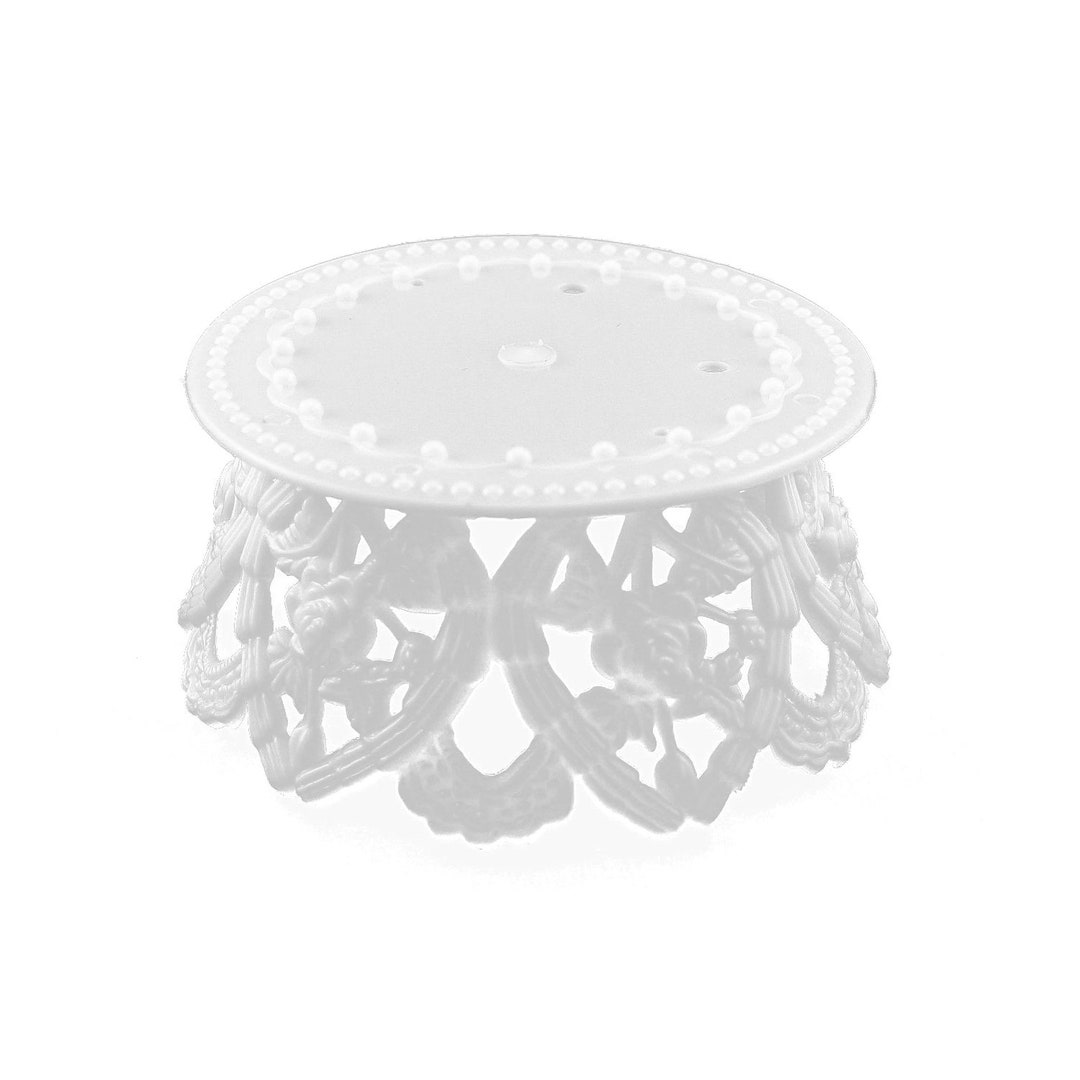 3.5 Inch White Plastic Ornament Base for Cake Topper Base & Favors 12 ...