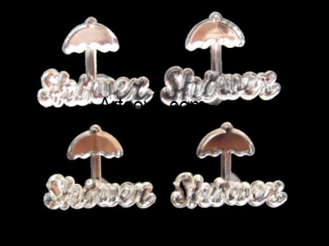 Mini Shower With Umbrella Sign Acrylic Charm Capias 24 Pieces - Etsy