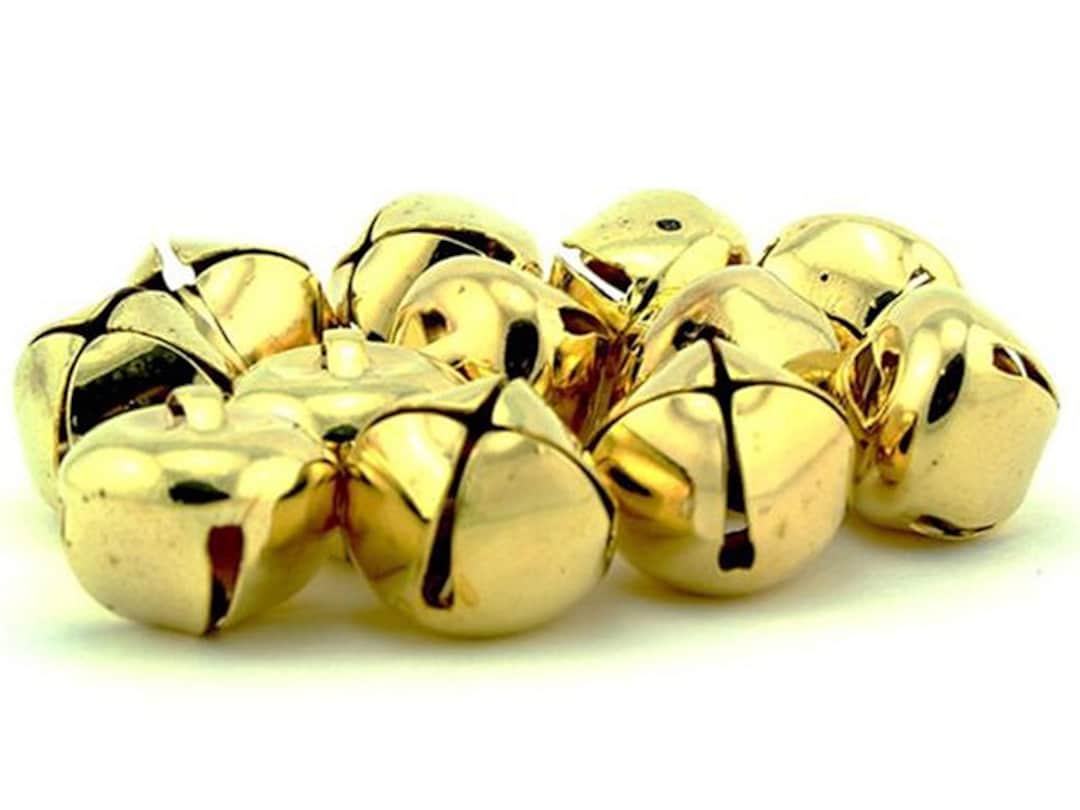 1.5 Inch 36mm Extra Large Giant Jumbo Craft Gold Jingle Bells 2 Pieces ...