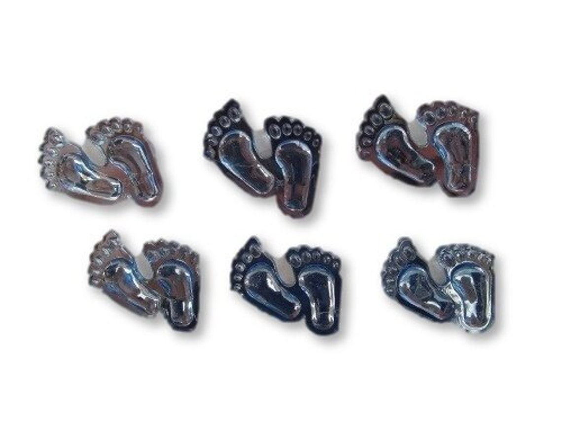 Blue Mini Foot Print Acrylic Charms Capias 24 Pieces - Etsy