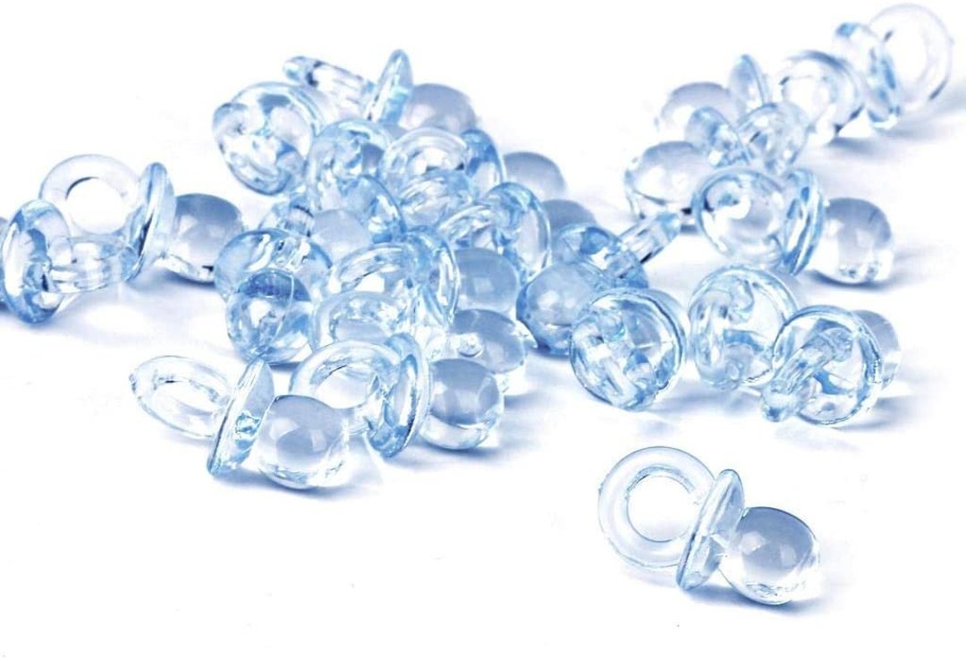 0.5 X 0.75 Inch Plastic Mini Clear Blue Baby Pacifiers Bulk 144 Pieces ...