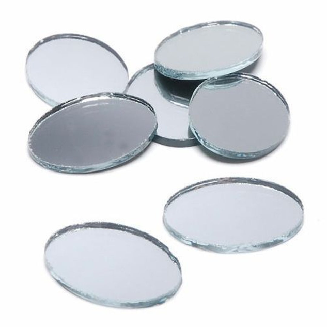2 X 1.5 Inch Mini Oval Glass Mirrors Bulk 24 Pieces Mosaic Mirror Tiles ...