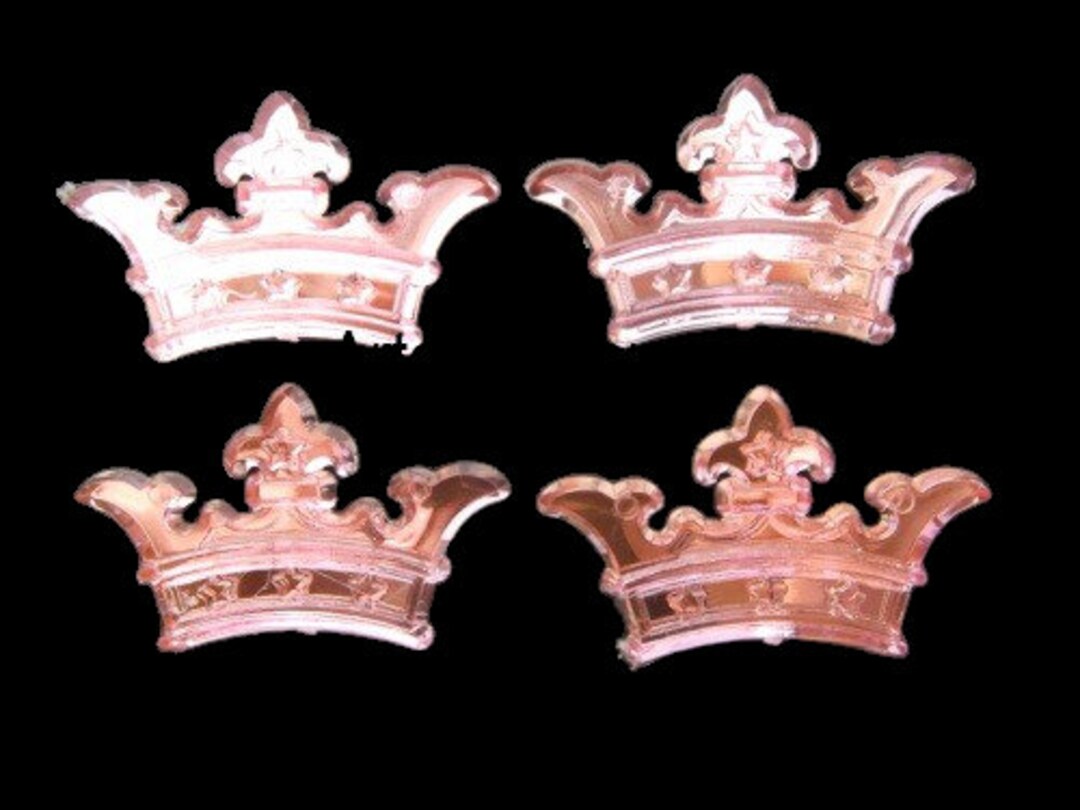 Pink Mini Crown Acrylic Charm Capias 24 Pieces - Etsy