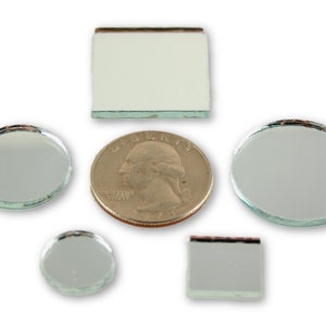 Small Mini Square & Round Craft Mirrors Assorted Sizes Mirror Mosaic ...