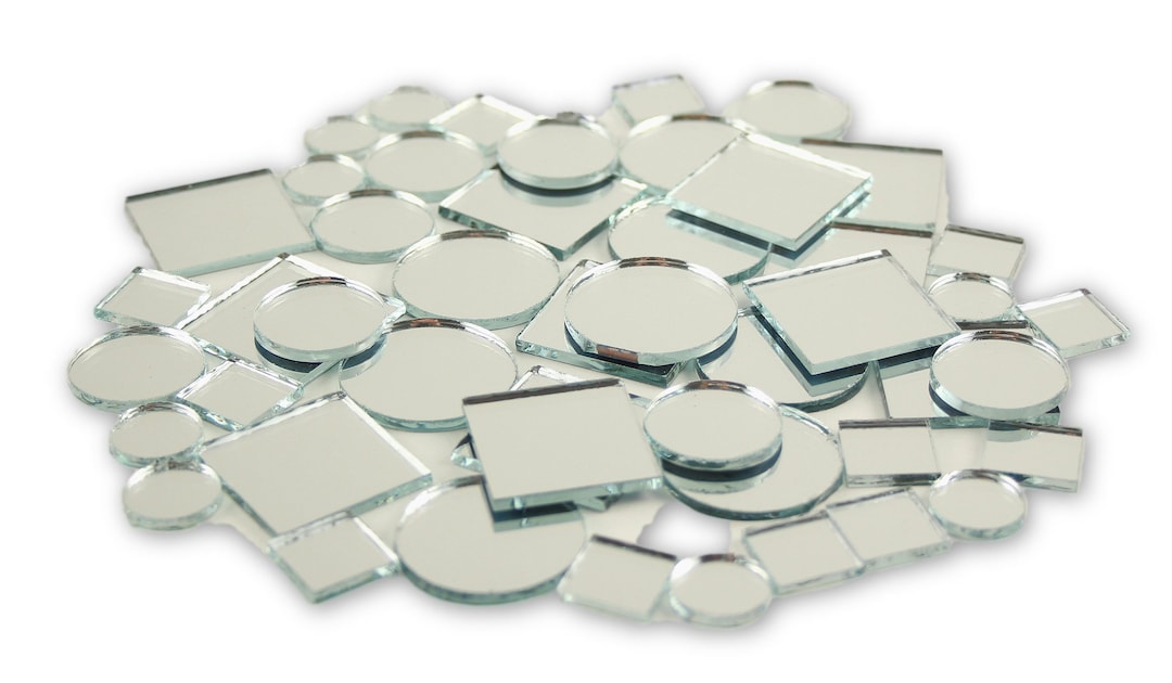 Small Mini Square & Round Craft Mirrors Assorted Sizes Mirror Mosaic ...