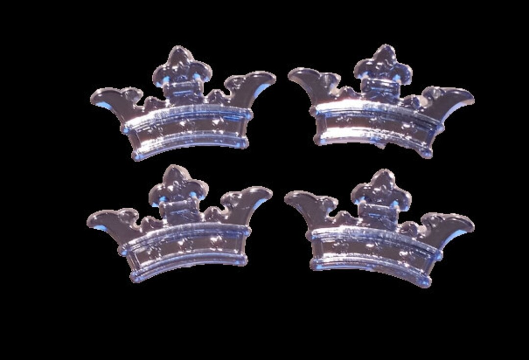 Blue Mini Crown Acrylic Charm Capias 24 Pieces - Etsy