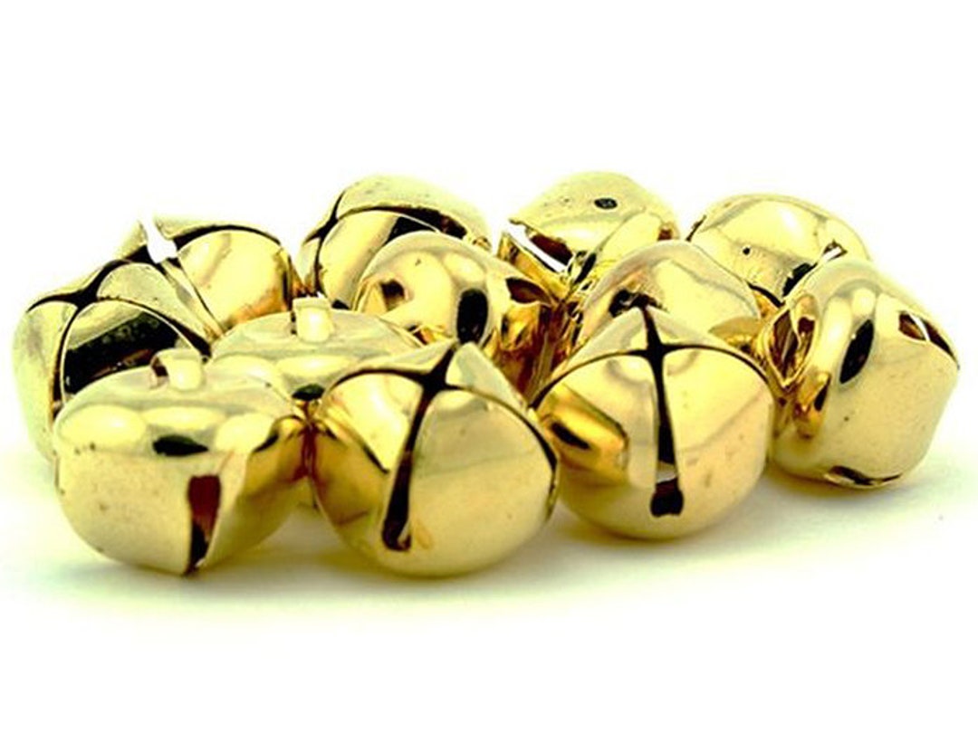 1.5 Inch 36mm Extra Large Giant Jumbo Craft Gold Jingle Bells Bulk 100 ...