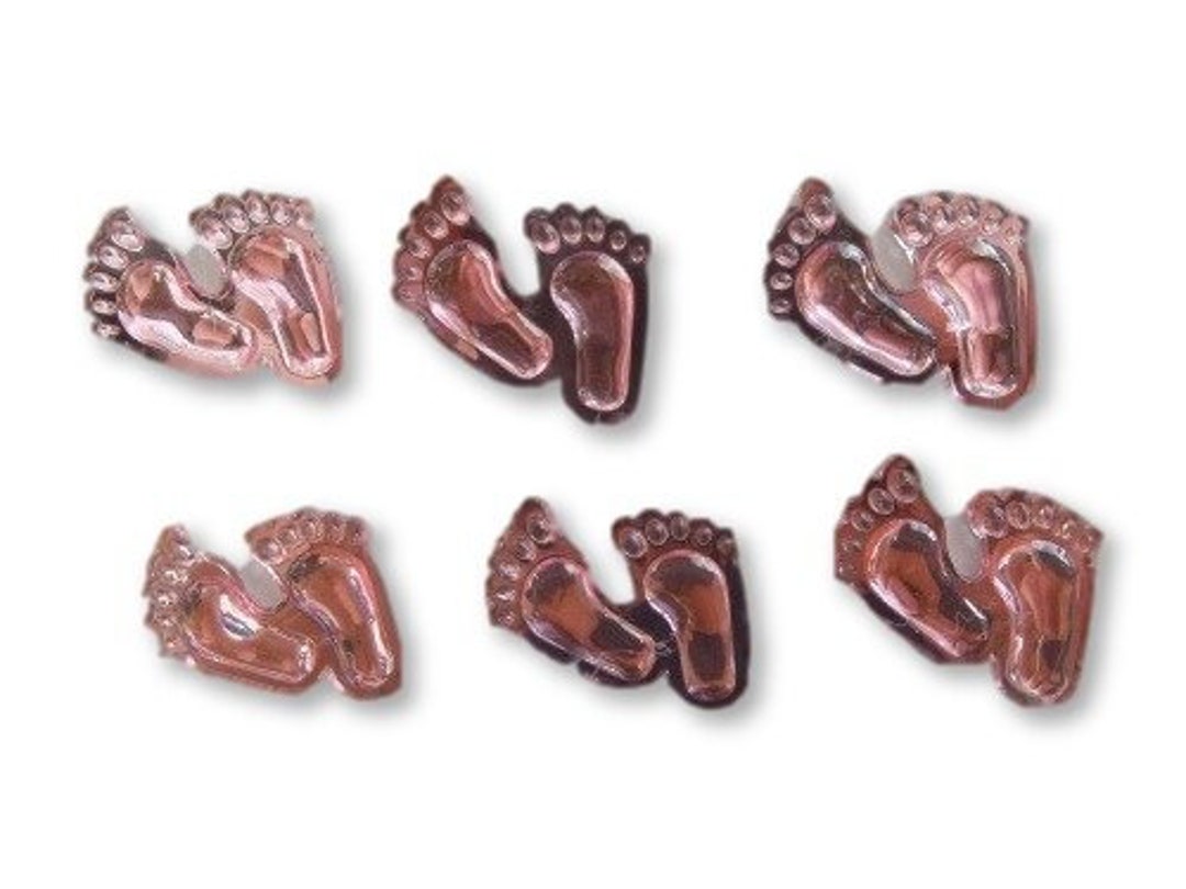Pink Mini Foot Print Acrylic Charms Capias 24 Pieces - Etsy