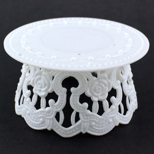 4.5 Inch White Plastic Ornament Base for Cake Topper Base & Favors 12 ...