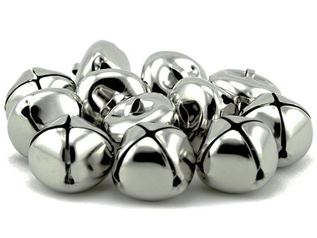 1.5 Inch 36mm Extra Large Giant Jumbo Silver Craft Jingle Bells 12 ...