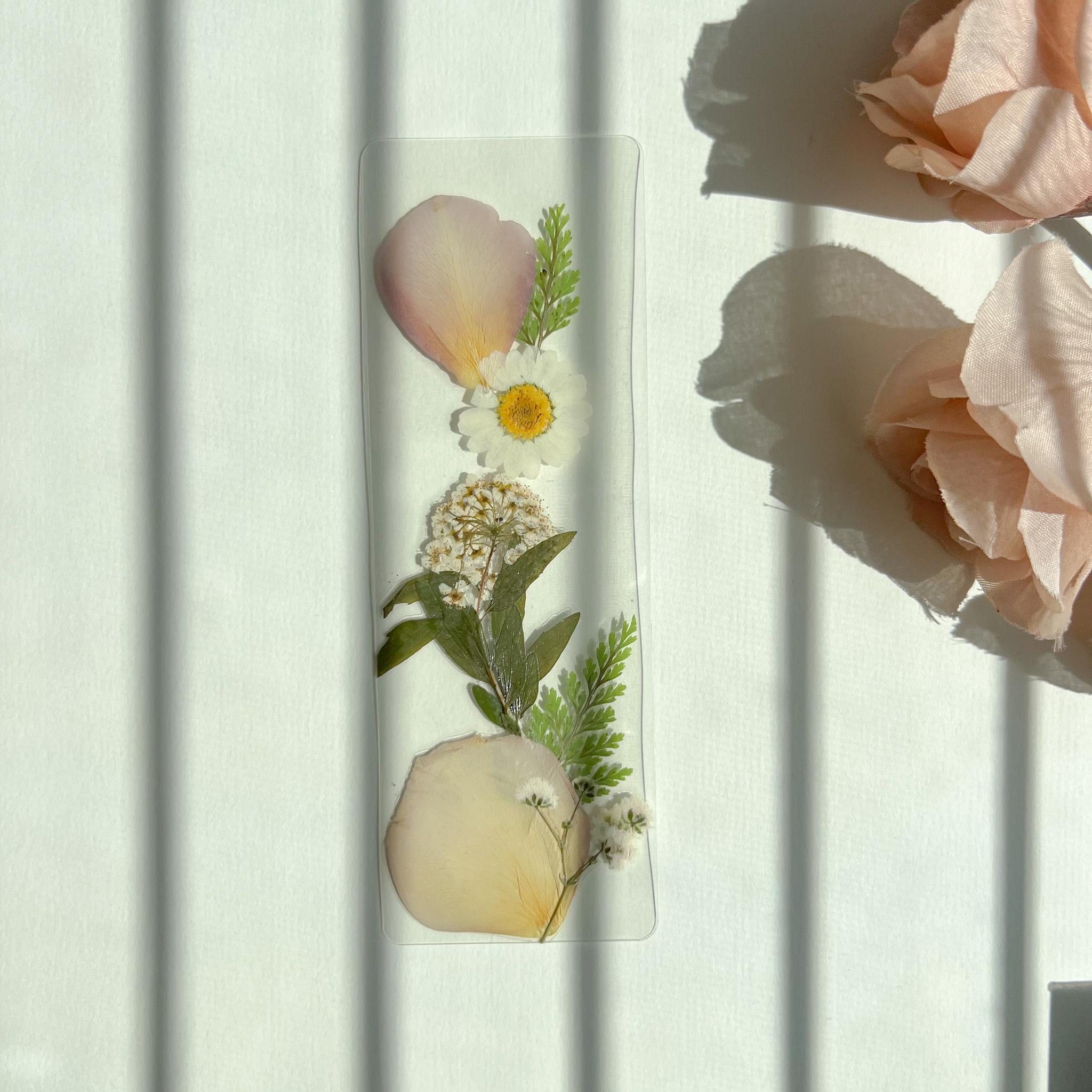 Pressed Pink Rose Bookmarks | Laminated Floral Bookmarks | Real Dried ...