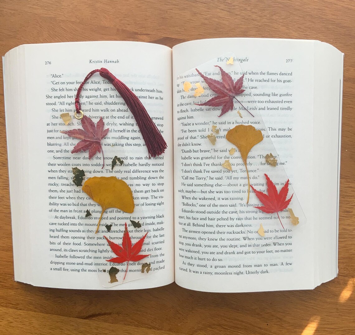 Pressed Leaves Bookmarks | Laminated Floral Bookmarks | Real Dried ...