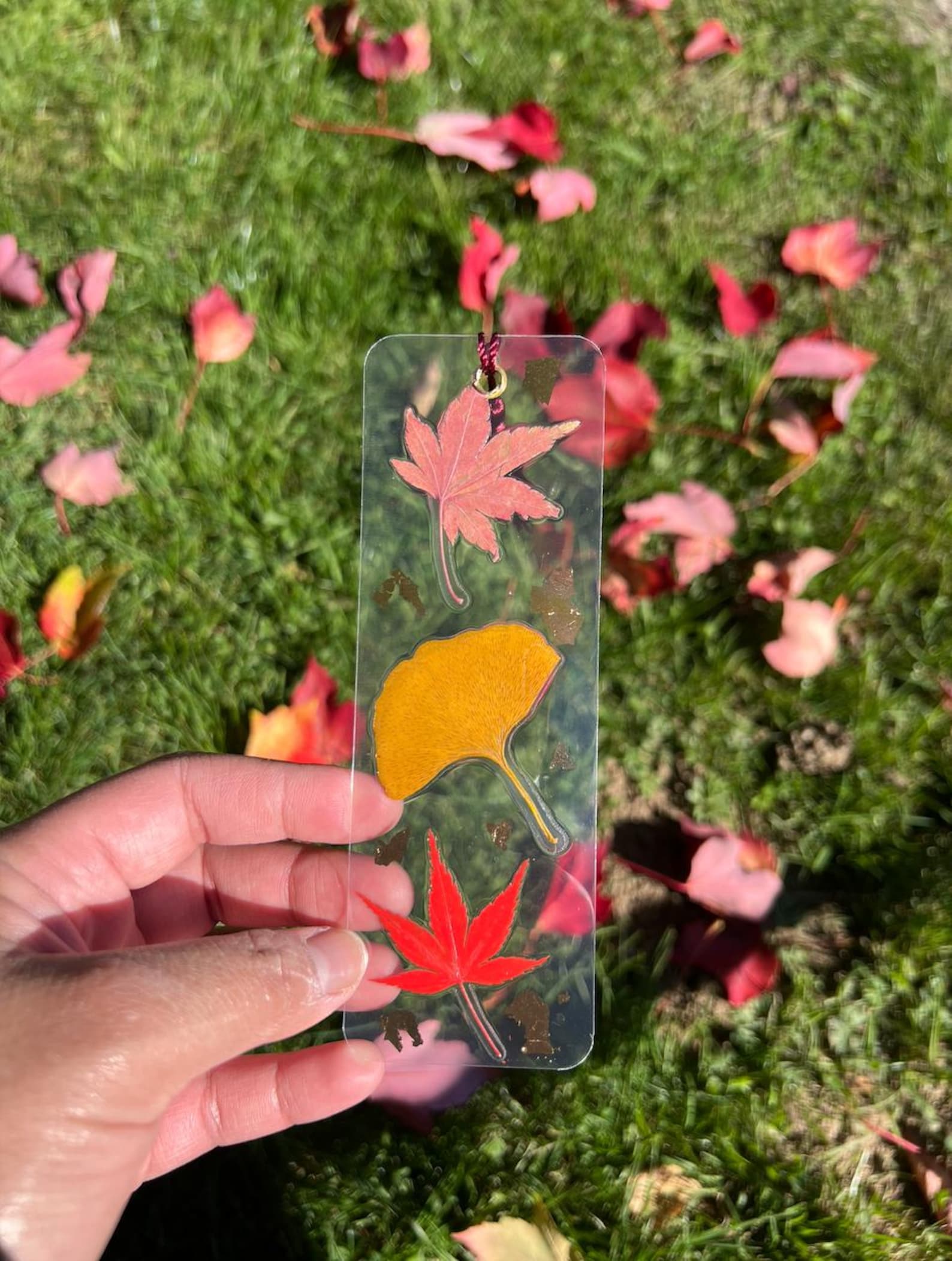 Pressed Leaves Bookmarks | Laminated Floral Bookmarks | Real Dried ...