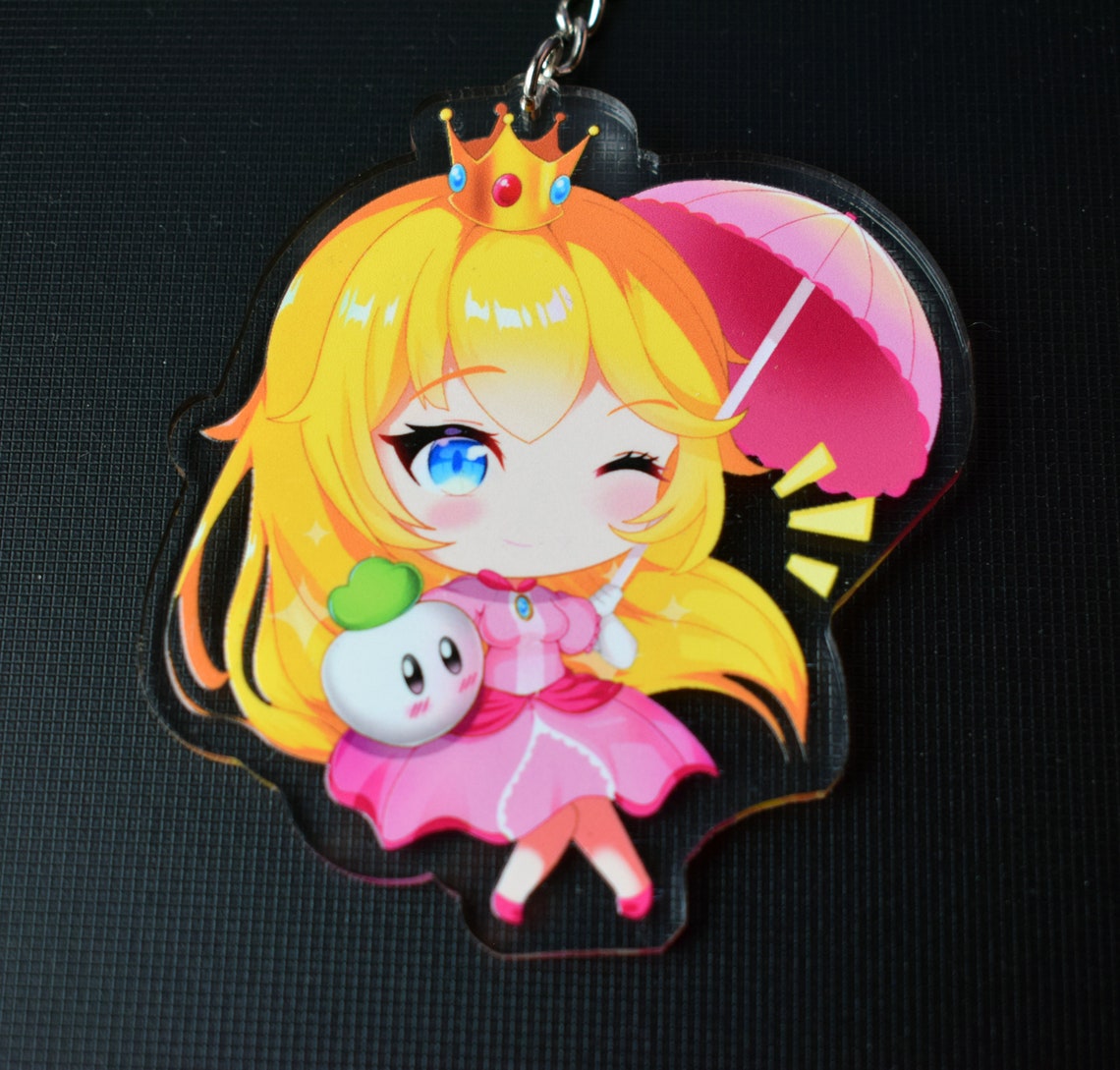 Princess Peach Nintendo Super Mario Acrylic Charm Keychain | Etsy