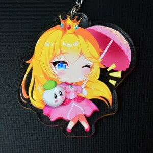 Princess Peach Nintendo Super Mario Acrylic Charm Keychain Double-sided ...