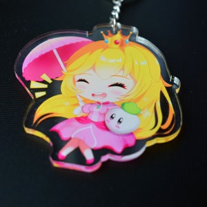 Princess Peach Nintendo Super Mario Acrylic Charm Keychain Double-sided ...