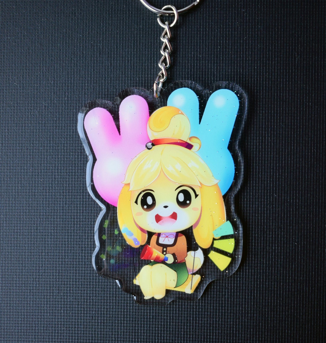 Isabelle Nintendo Animal Crossing Acrylic Charm Keychain Double-sided 3 ...