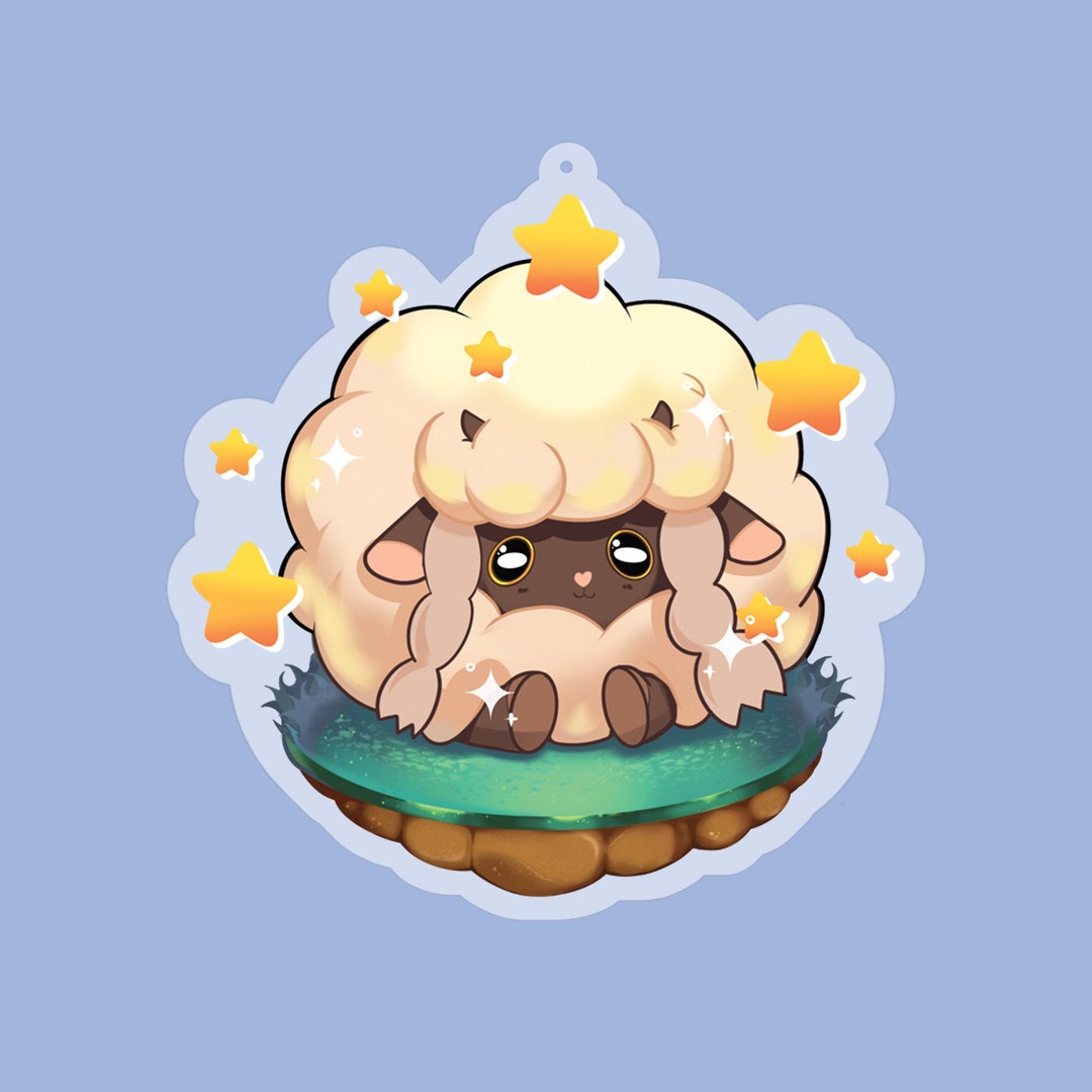 Pokemon Wooloo Stars Shiny Acrylic Charm Keychain Double-sided 2.5 Inch ...