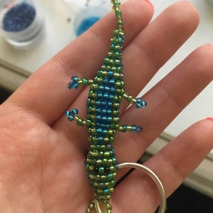 Seed Bead Lizard Keychain - Etsy
